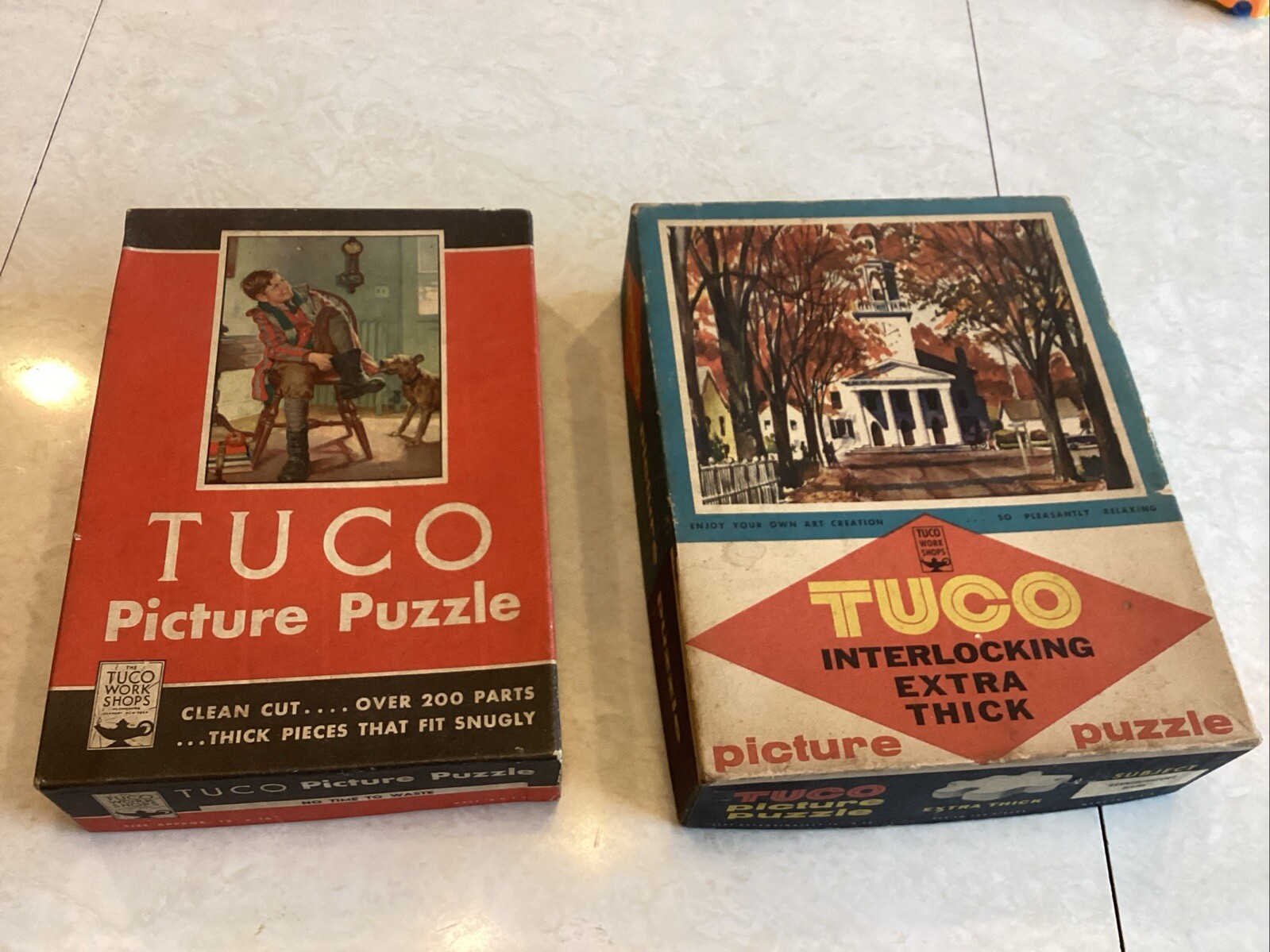 Two VTG. TUCO Picture Puzzles One Is Kennebunkport, Other Young Boy ...