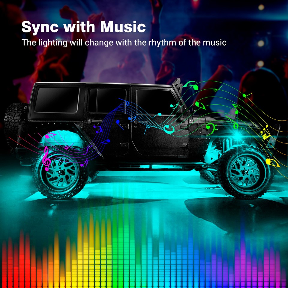 MICTUNING Q1 8 Pods RGBW LED Rock Lights - OffRoad Underglow Neon Car ...