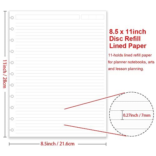 A4 TUL Discbound Lined Refill Paper, 11 Disc Hole Punched, 100Sheets ...