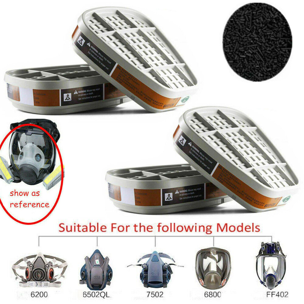 4x 6001CN Organic Vapor Respirator Filter Cartridge For 6300 6800 7502 ...