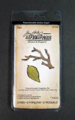 TIM HOLTZ SIZZIX ~ MINI BRANCH & LEAF SET # 657208 ALTERATIONS MAGNETIC ...