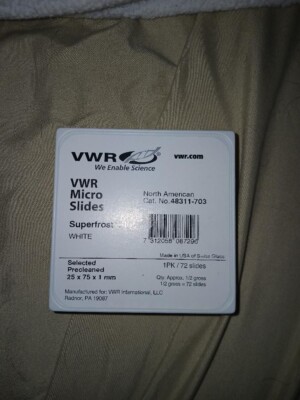 VWR 48311-703 Superfrost Plus White Micro Slides 25 x 75 x 1mm 1 Pack ...
