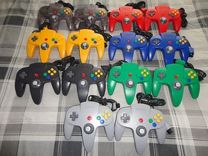 1 pcs N64 NINTENDO 64 controller ,yellow, red, gray,black, purple, blue ...