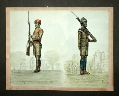 Eugène Chaperon Drawing Original Military Nigerian Lagos And Taleh ...