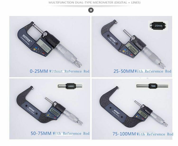 Digital Micrometer 0-100mm Electronic Outside Micrometers Chrome Plated ...