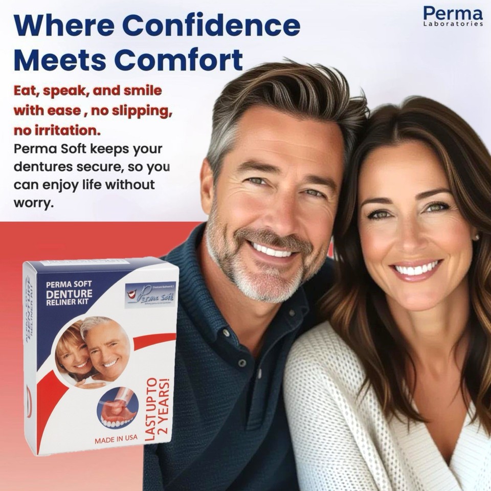 Perma Soft Reline Kit 2 Pack-Semi-Soft Cushion-4 Reliners Upper/Lower ...