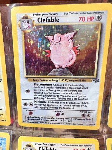 1999 Pokémon Jungle Clefable Holo Rare 1/64 – Near Mint – Vintage WOTC ...