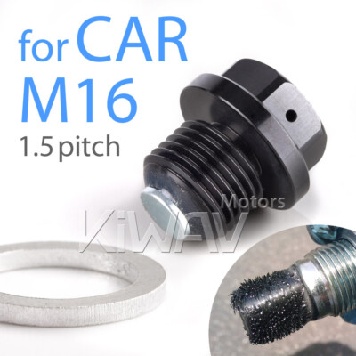 Black Aluminum magnetic engine oil drain plug M16 x 1.5 for SUBARU BRZ ...