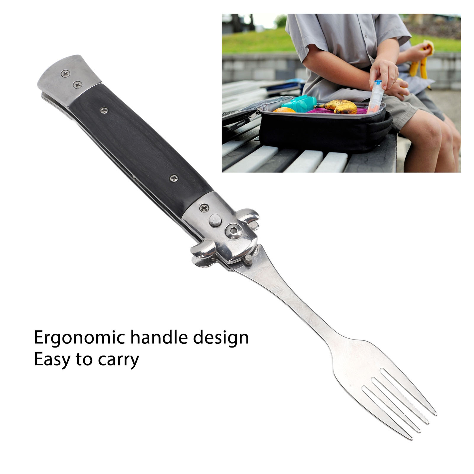 Folding Spring Fork Reusable Stainless Steel Automatic Foldable Spring ...