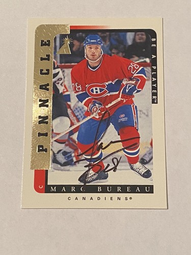 MARC BUREAU 96-97 PINNACLE BAP BE A PLAYER AUTOGRAPH AUTO MONTREAL ...