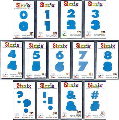 CHOICE: SIZZIX BLUE Die 'Shadow Box' Numbers & Symbols Previously ...