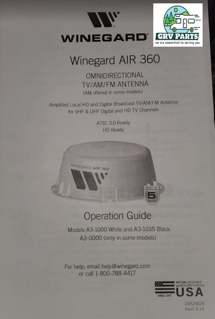 Winegard Air 360+ Broadcast TV Antenna - Black (AR2-V2S) for sale ...