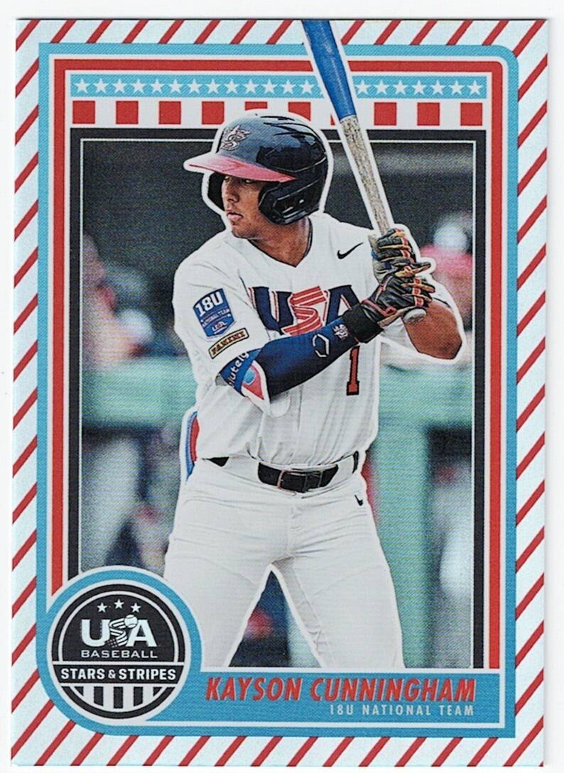 2025 Panini-USA Stars and Stripes Kayson Cunningham RC STRIPE Parrellel ...