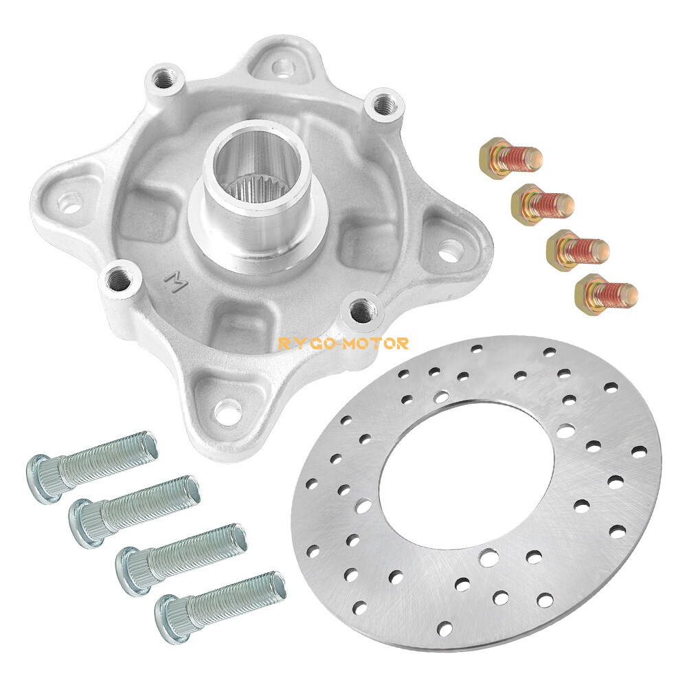 Rear Wheel Hub & Brake Rotor & Studs for Polaris Ranger 400 500 570 700 ...