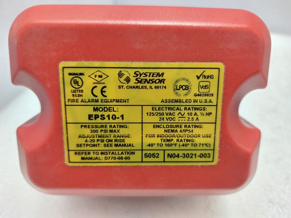 System Sensor EPS10-1 EPS Druckschalter 300PSI MAX | eBay.de