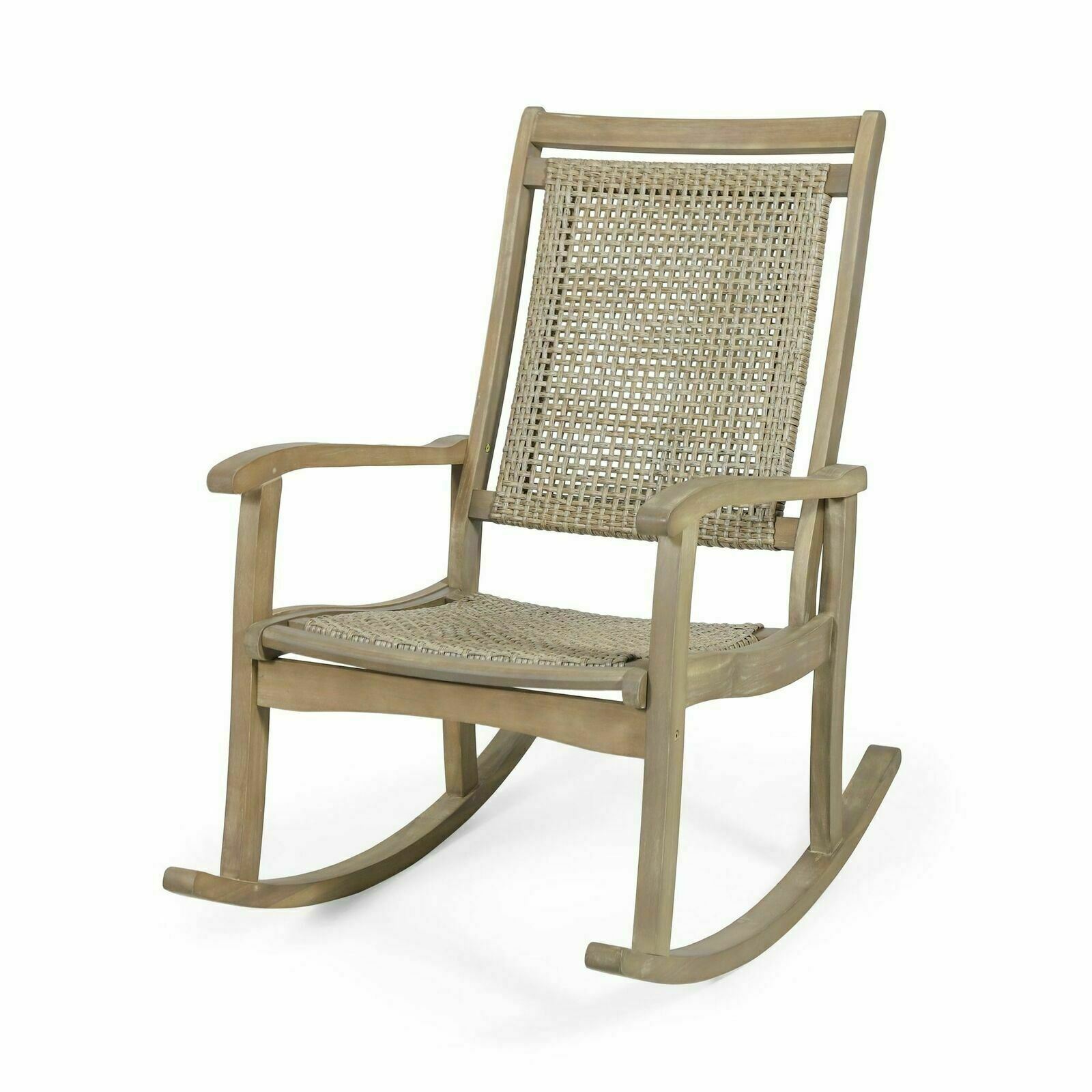 GDF Studio Dory Outdoor Rustic Wicker Rocking Chair (313134) for sale ...