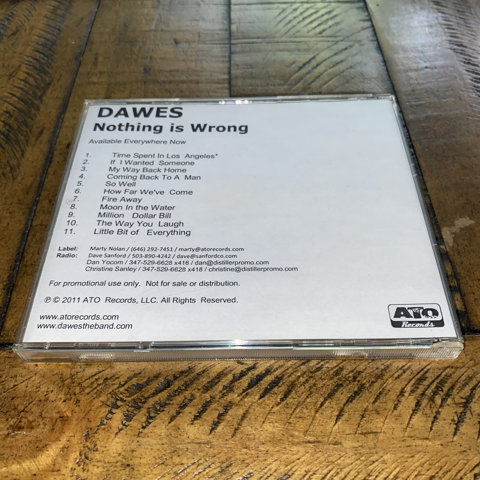 Nothing Is Wrong by Dawes (CD, 2011) ATO Records Promotional | eBay