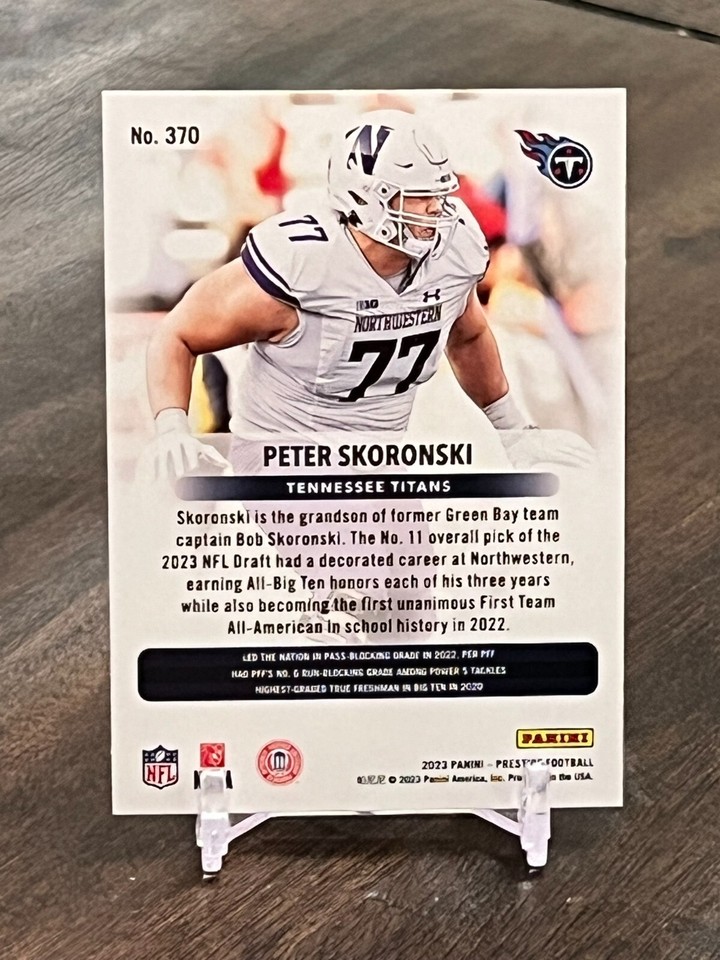 2023 Panini Prestige Rookies #370 Peter Skoronski - Tennessee Titans RC ...