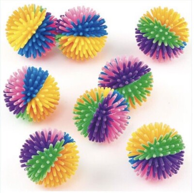 Baker Ross Rainbow Spiky Bouncy Balls, Rubber Jet Balls for Kids Party ...