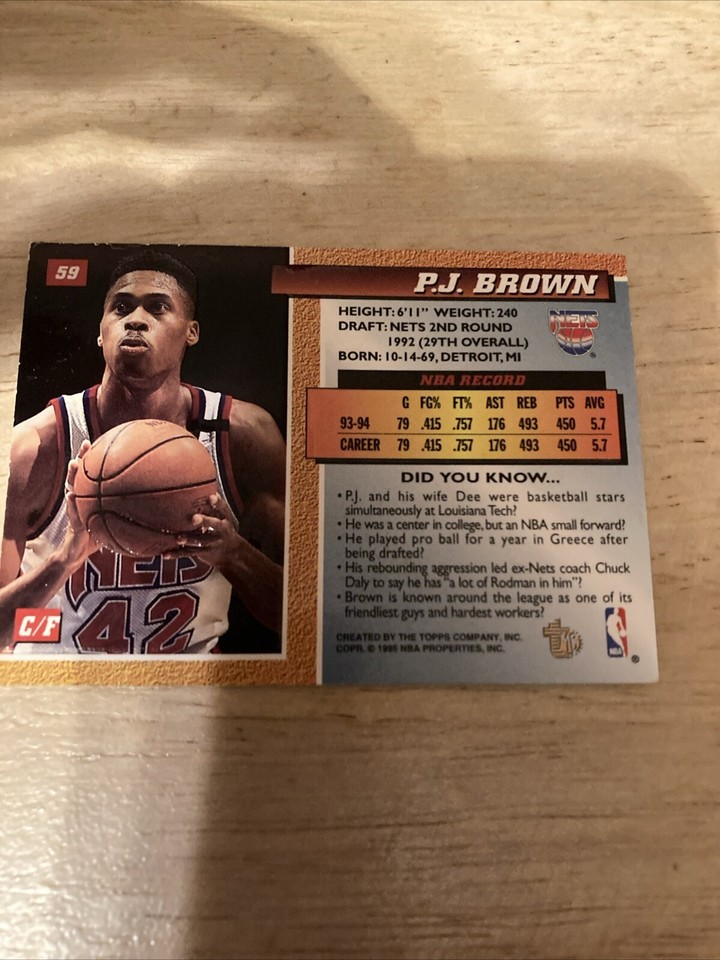 PJ Brown Basketball Card | eBay