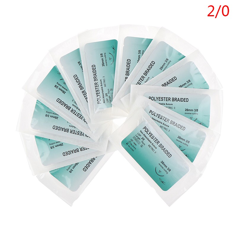 12 Pcs Polyester Braided Medical Needle Suture Monofilament Thread ...