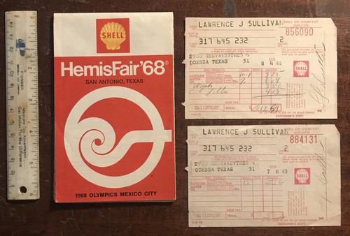 Shell oil vintage roadmap San Antonio TX ad Mexico City Olympics ...