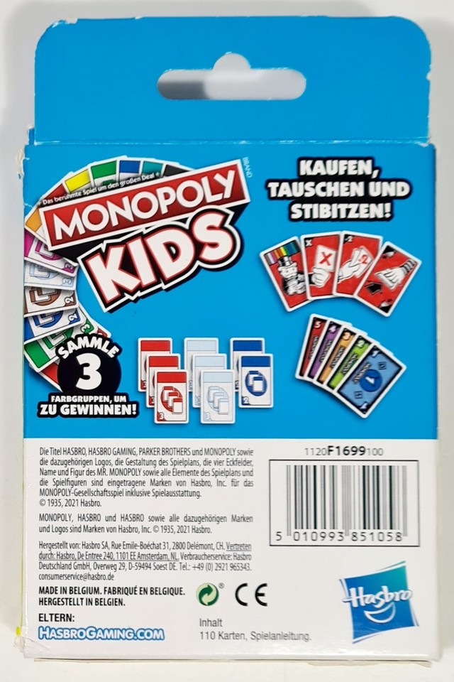 Hasbro Card Game MONOPOLY KIDS New! Buy/Trade/Steal/Quartet | eBay