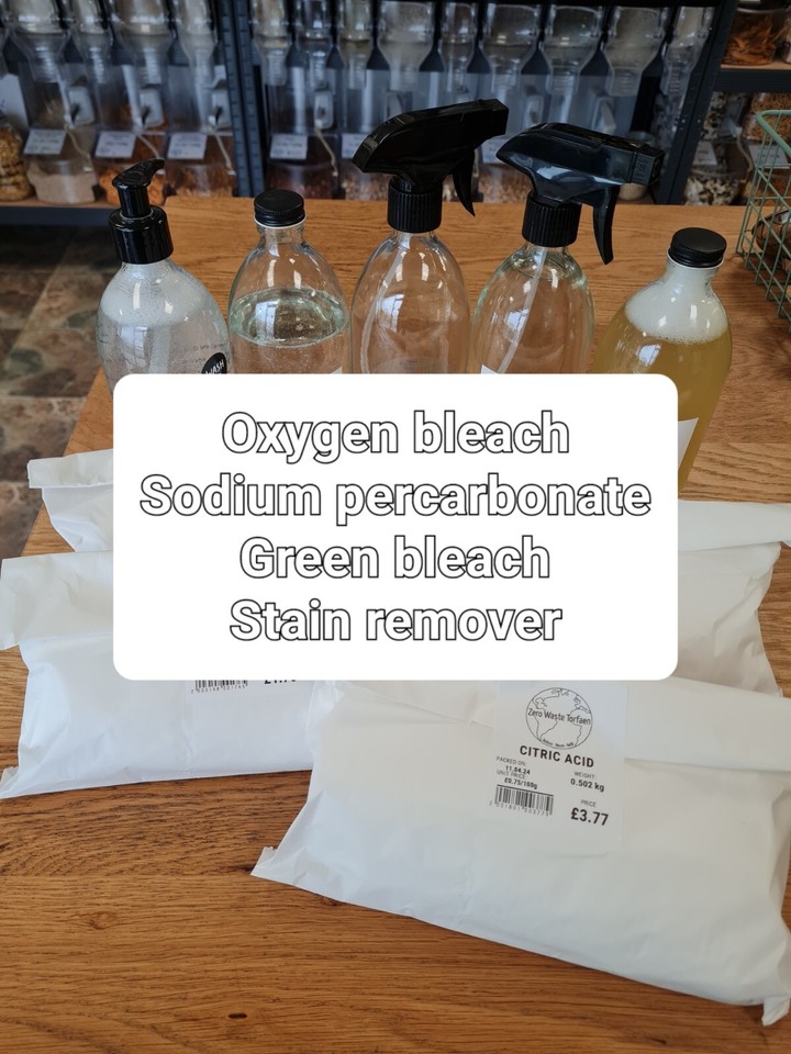 1kg Oxygen Bleach Sodium Percarbonate Green Bleach PLASTIC FREE UK SML ...