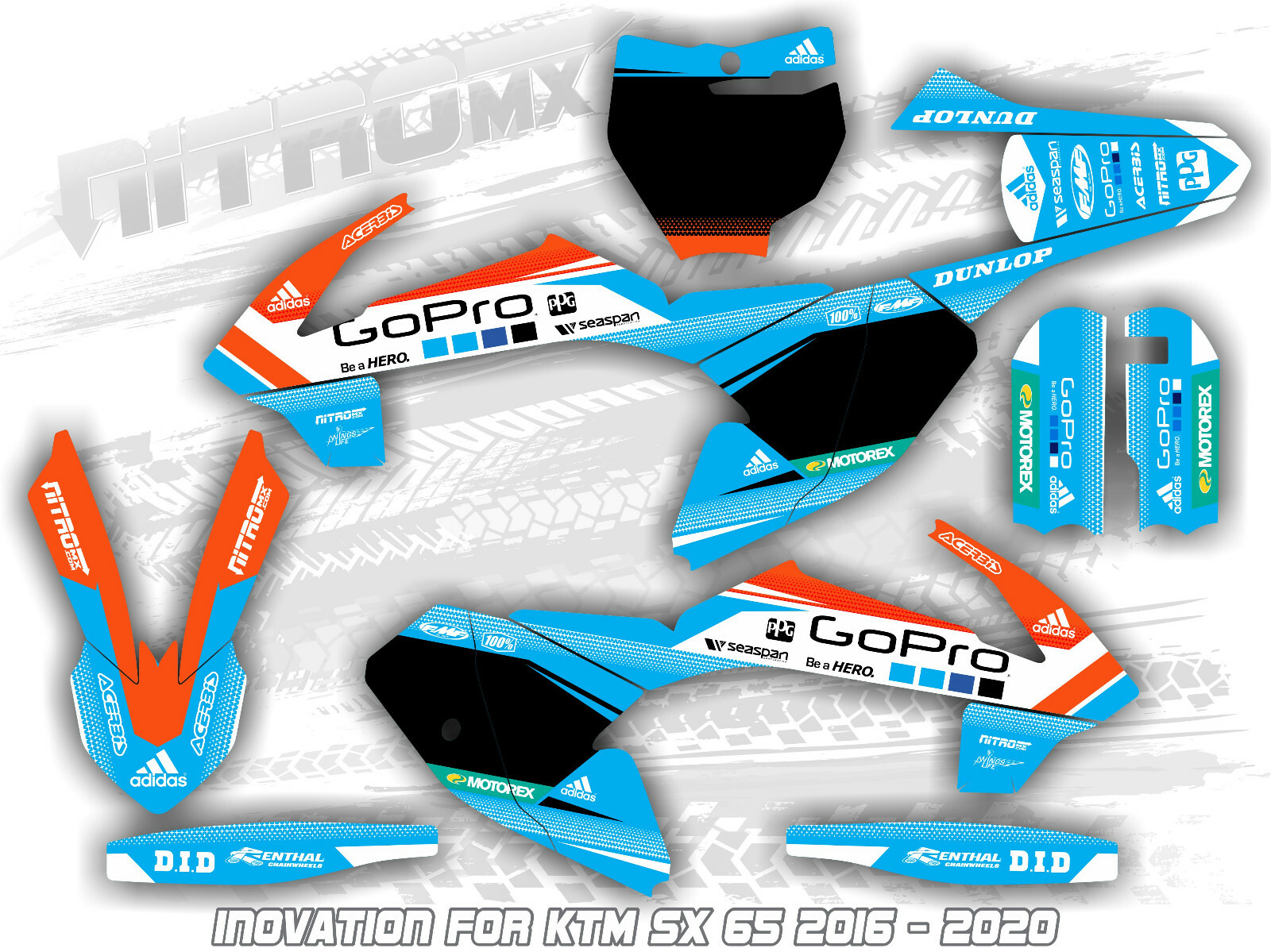 NitroMX Graphic Kit for KTM SX 65 SX65 2016 2017 2018 2019 2020 Decals ...