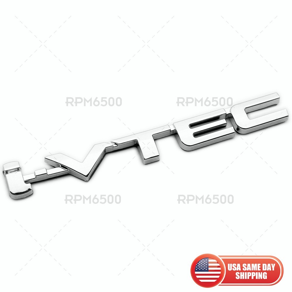 For Honda i-VTEC VTEC Logo Emblem Badge JDM Nameplate Sport Silver ...