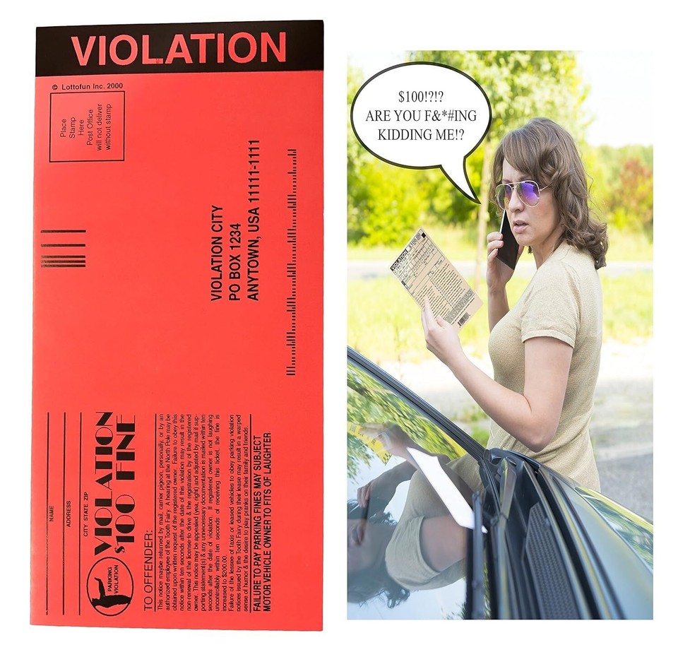 10 Phoney Fake Police Parking Tickets - Funny Rude Tickets Joke Gag ...