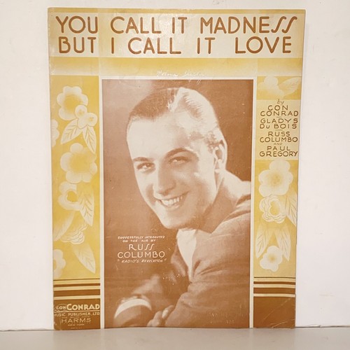 Vintage 1931 You Call It Madness But I Call It Love Sheet Music Russ ...