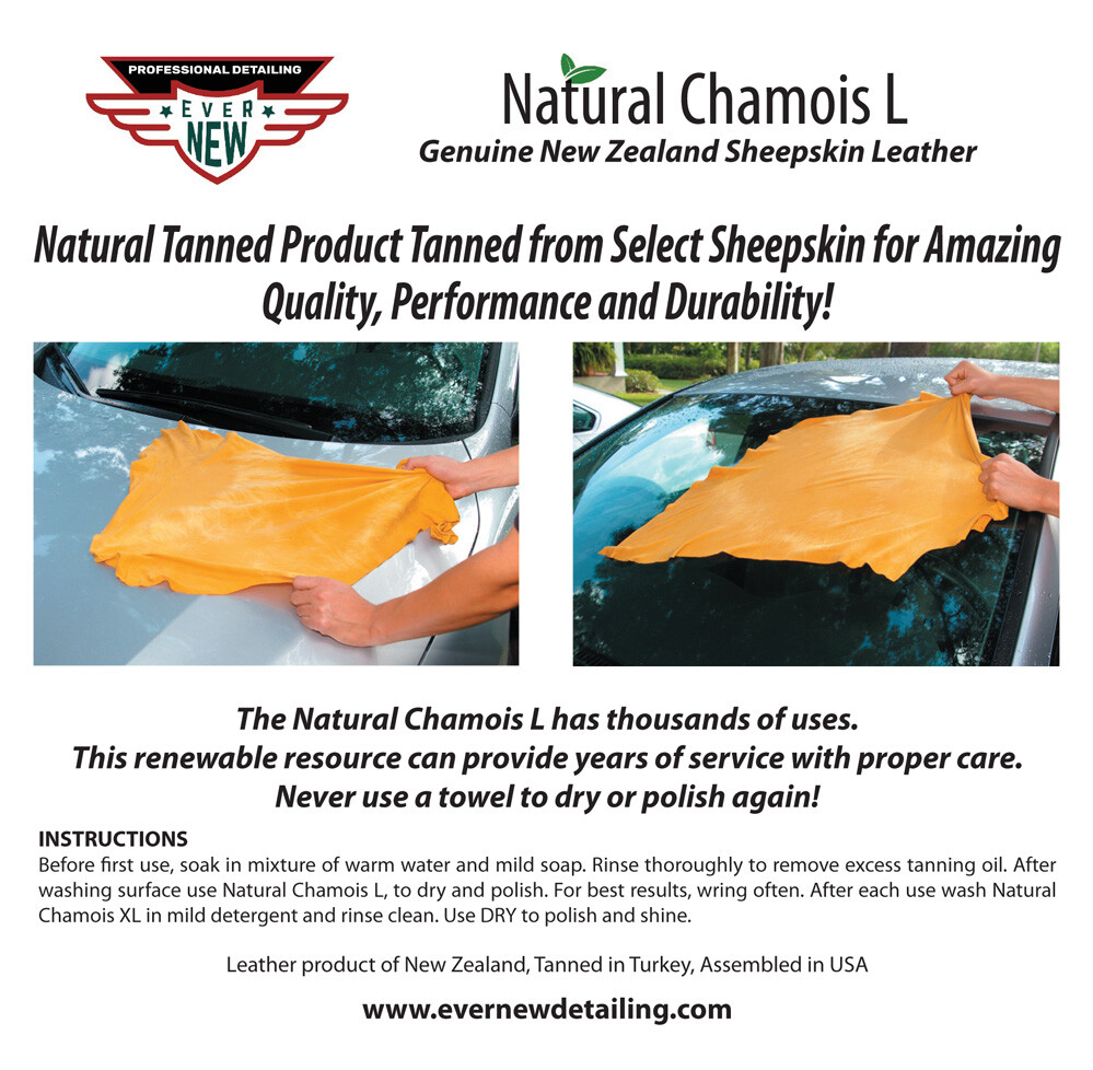NATURAL CHAMOIS Premium New Zealand Sheepskin for CARS, BOATS, RV ...