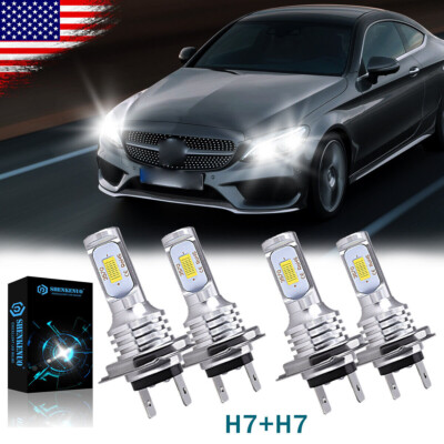 For Mercedes-Benz C250 C300 C350 - 4X Combo Headlight High & Low Beam ...