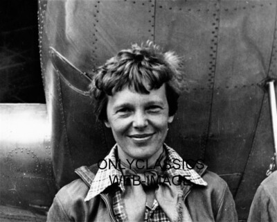 SMILING AMELIA EARHART AVIATRIX PILOT AIRPLANE 8X10 PHOTO AVIATION ICON ...