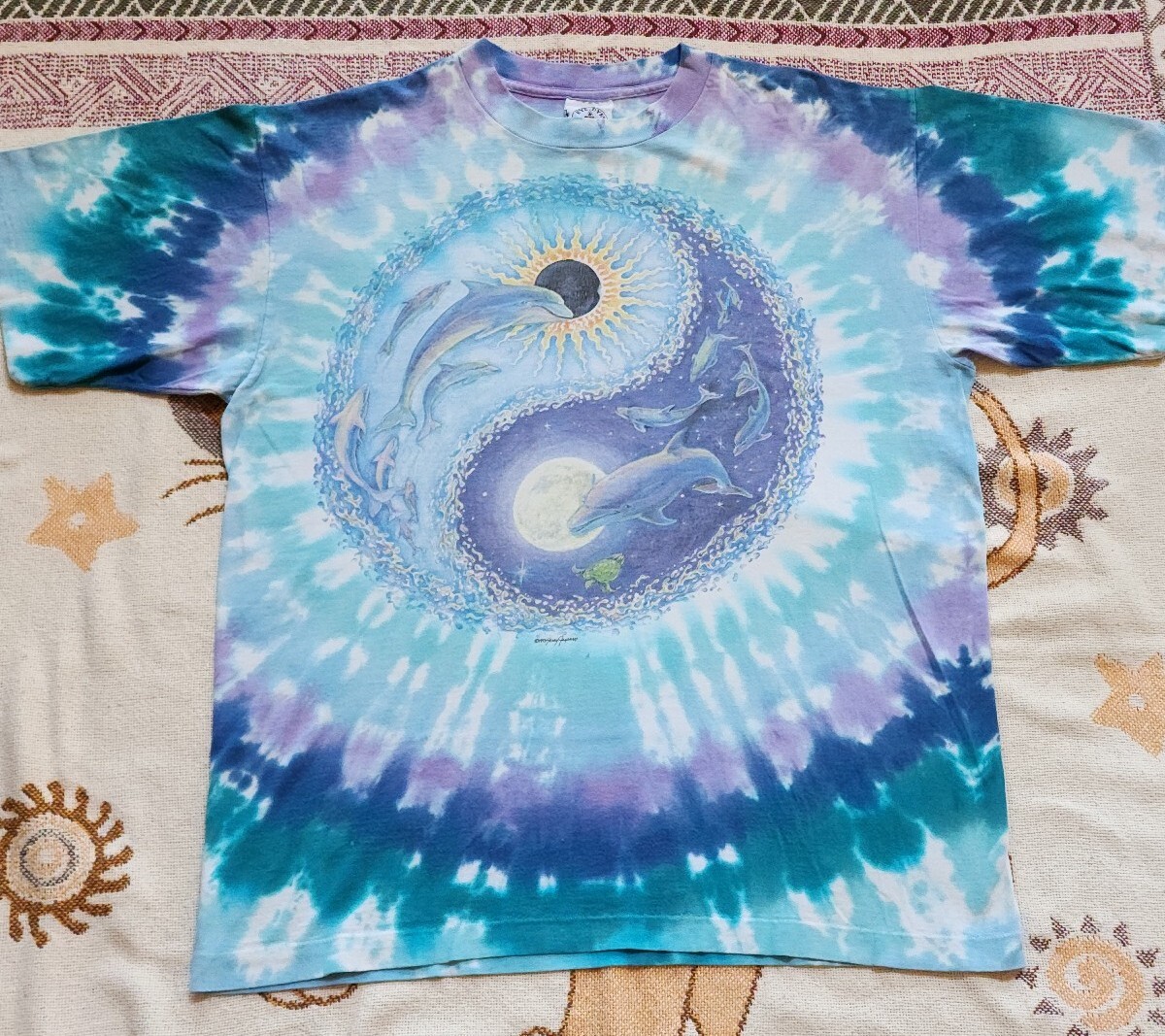 VTG 1993 Jerry Jaspar Dolphins Whales Yin Yang Tie Dy… - Gem