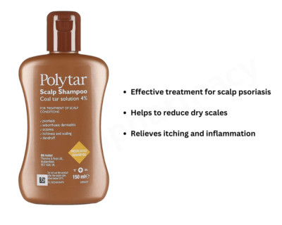 Polytar Chevelu Shampooing Psoriasis Eczéma Pellicule Démangeaisons 4% ...