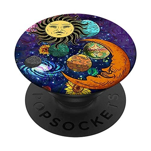 Hippie Art Sun And Moon