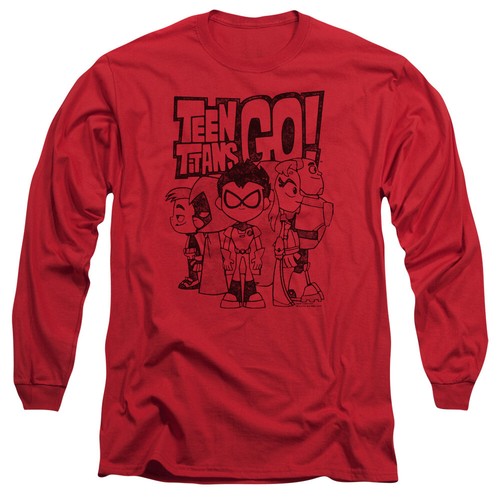 TEEN TITANS GO TEAM UP Licensed Men's Long Sleeve Graphic Tee Shirt SM ...