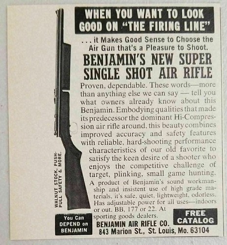 1978 Print Ad Benjamin Single Shot Air Rifles Made in St Louis,MO | eBay