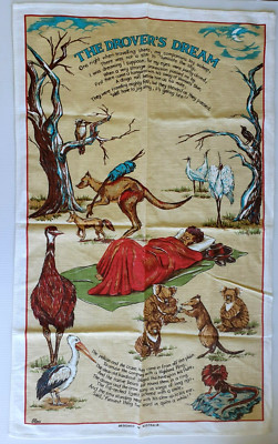 Vintage Souvenir Tea Towel - 1970's - The Drovers Dream - Poem | eBay ...