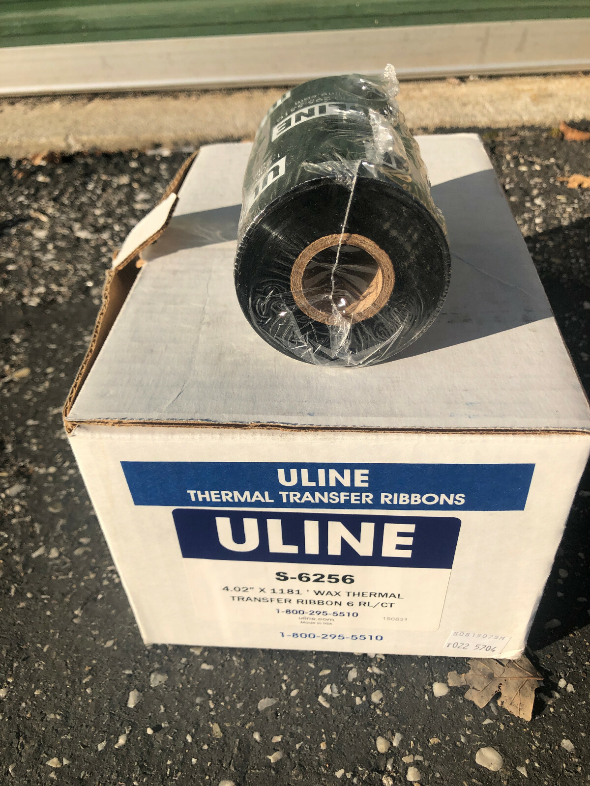 6 Rolls Of Uline S-6256 Thermal Transfer Ribbons - Wax, 4.02" x 1181 ...