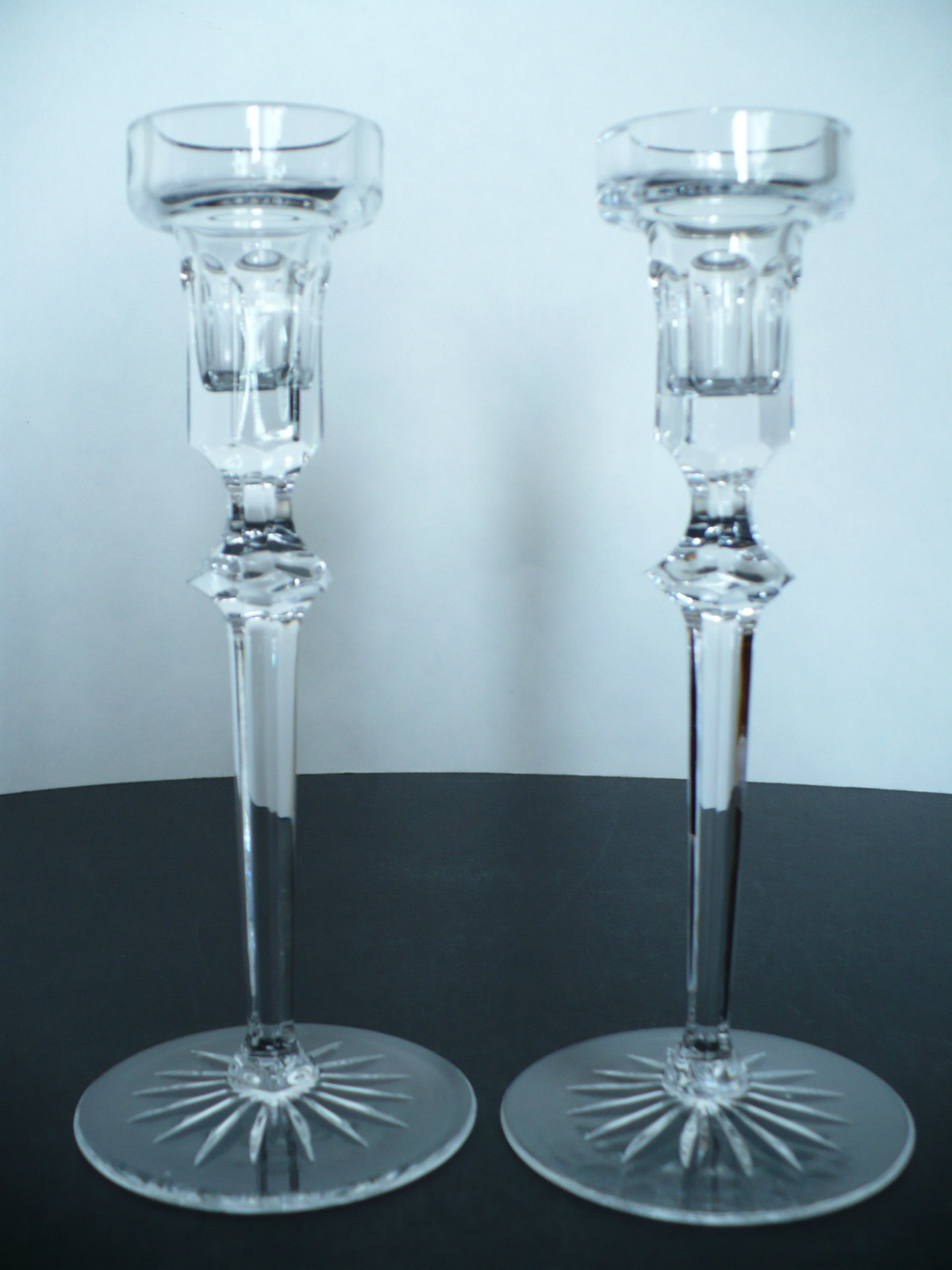 Rogaska Crystal Glass Candlestick / Votive 8" T Candle Holders Set of 2 ...
