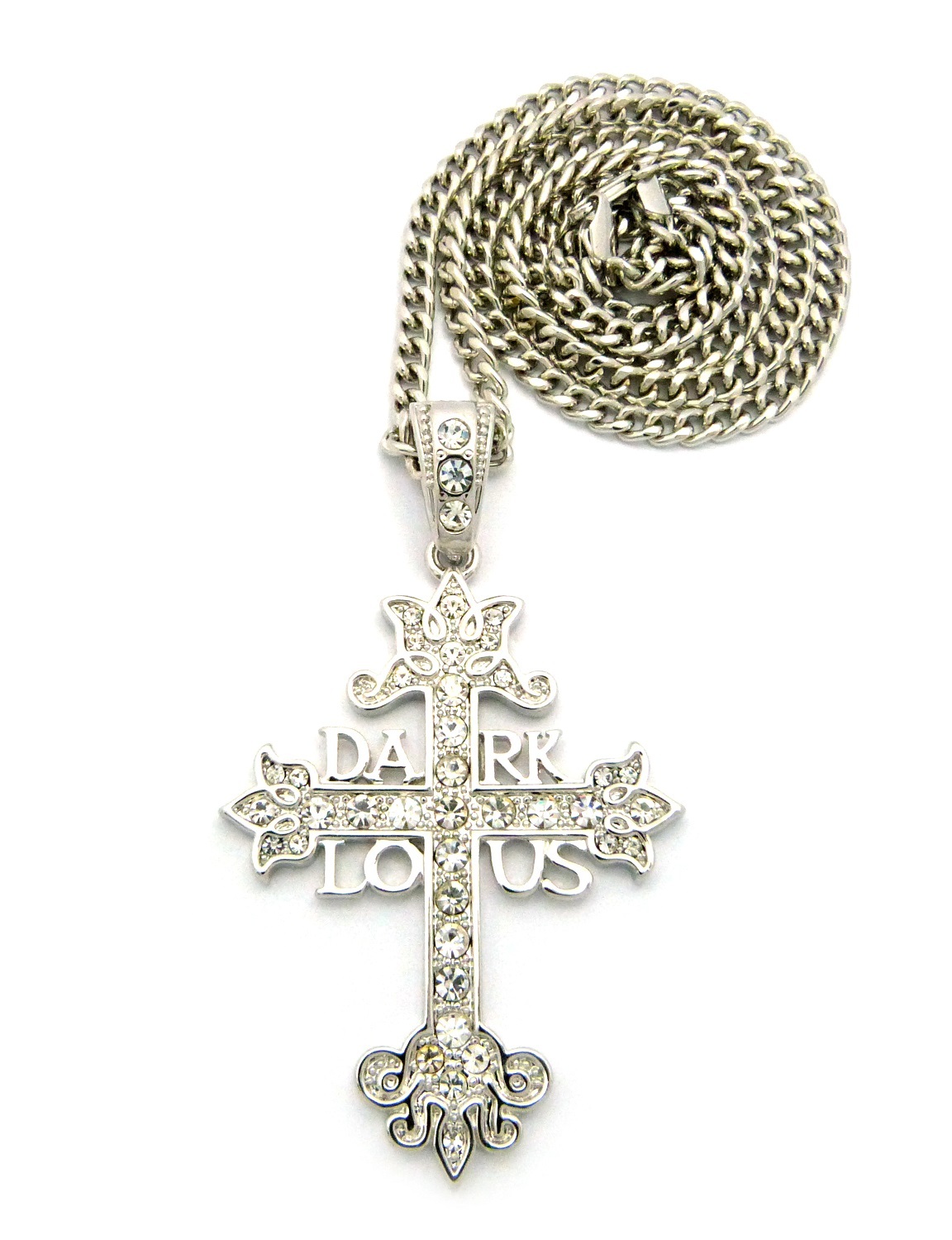 New Dark Lotus Cross Pendant &30" Cuban Chain Hop Hop Necklace RC818 | eBay
