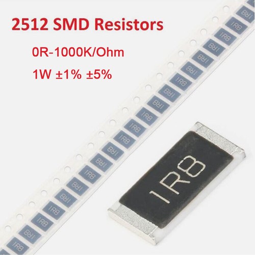 20PCS 1W 2512 SMD/SMT Chip Resistors ±1% ±5% 0R 1.1R 2.2R 33R 470R To ...