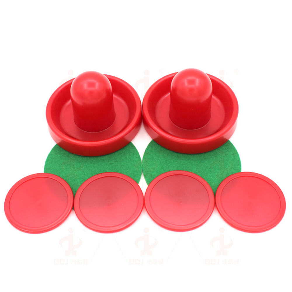 Air Hockey 2x Pusher 96mm Goalies and 4x Puck 64mm Felt Mallet Set Grip ...