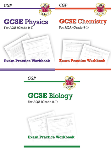 Grade 9-1 GCSE AQA Exam Practise Workbook Biology Physics Chemistry 3 ...