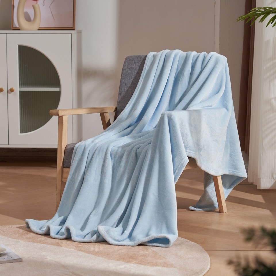 Light Blue Fleece Blankets Throws - 50x70 | eBay