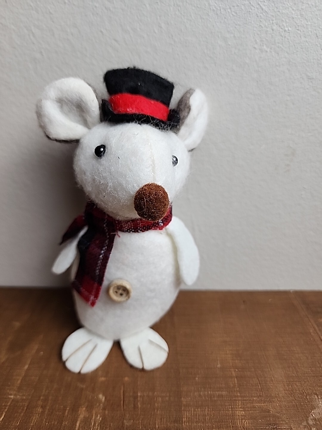 Mouse Top Hat and Scarf Weighted Bottom Christmas Critter Ornament | eBay