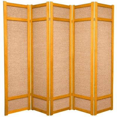 Red Lantern 6 ft. Tall Jute Shoji Screen-5 Panel-Honey Room Divider 5 ...